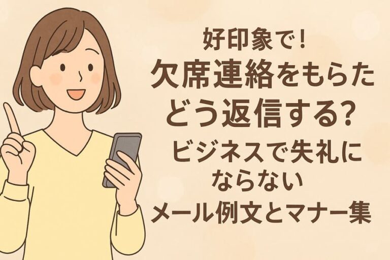 欠席連絡をもらったらどう返信する？ビジネスで好印象を与えるメール例文とマナー集 - ゆとりずむ